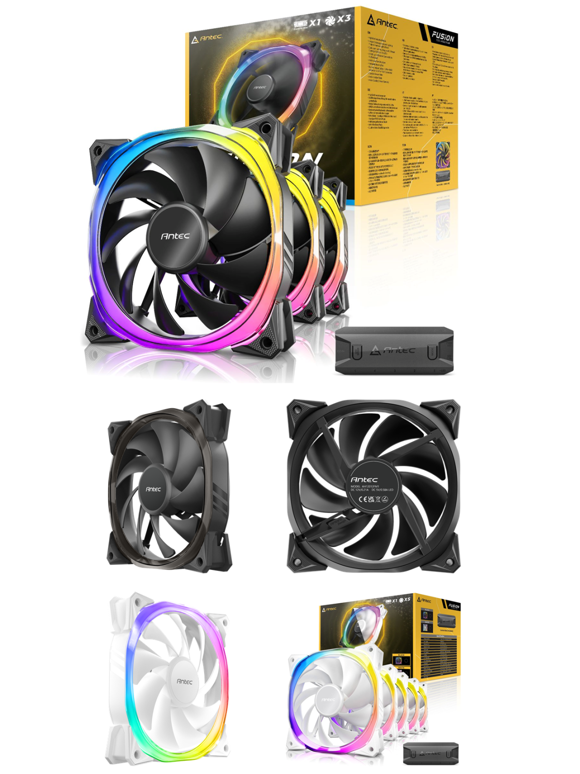 Antec Fusion ARGB Lüfter - verfügbar in Schwarz und Weiß - Hardware-Inside